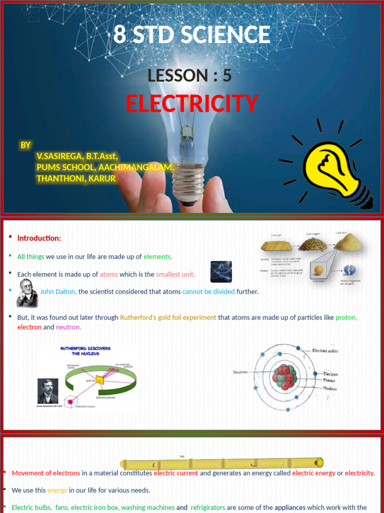 Electricity 8th Science | PDF | Series And Parallel Circuits | Electric ...