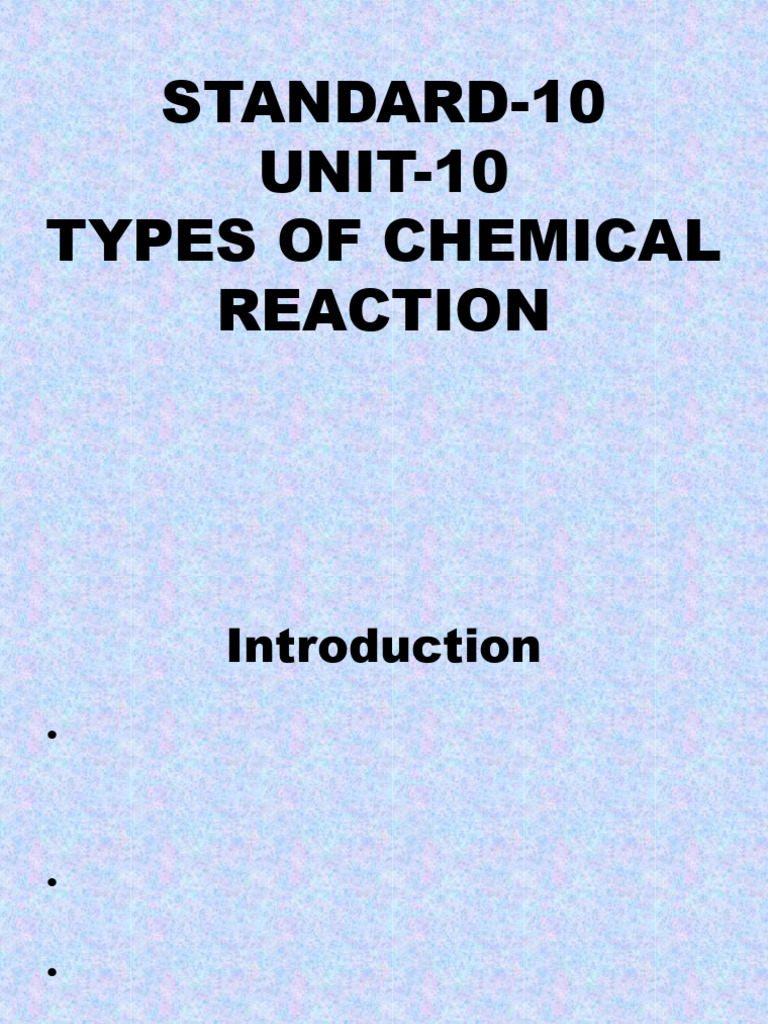 Types of Chemical Reactions in Grade 10 | PDF | Chemical Reactions ...