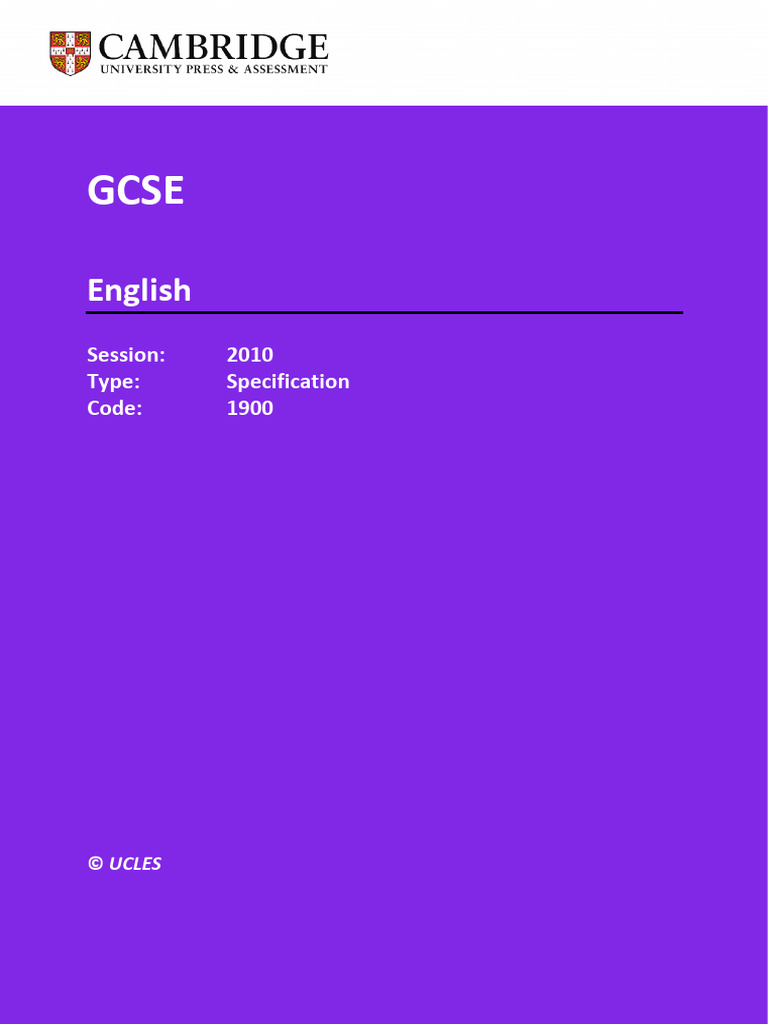 2010 English Gcse Syllabus 2 | PDF