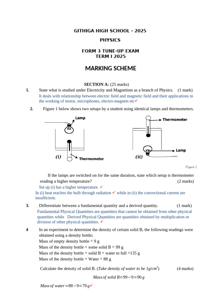 Physics - Physics - Marking Scheme | PDF | Density | Heat Transfer