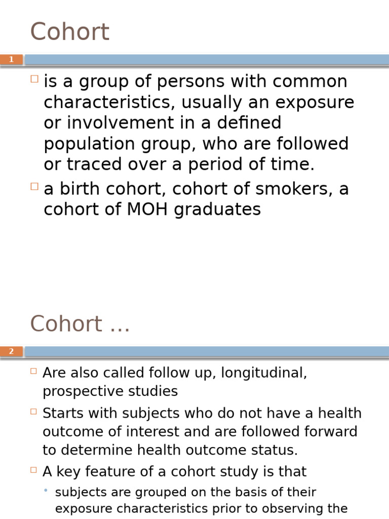 Cohort | PDF | Cohort Study | Incidence (Epidemiology)