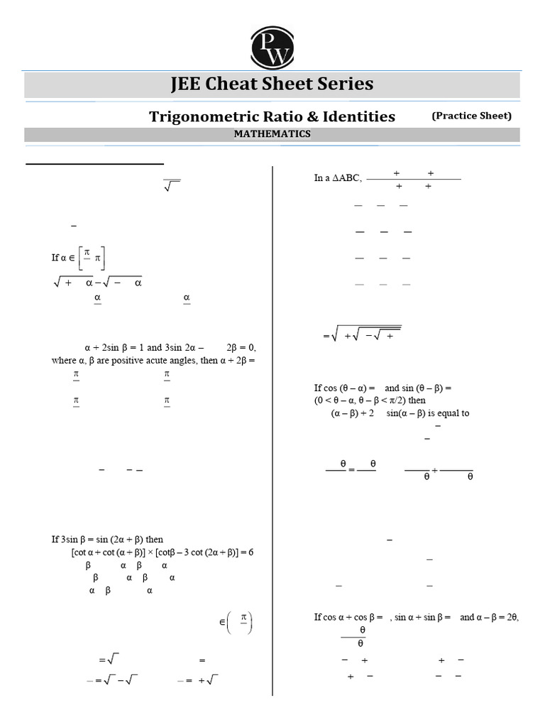 Trigonometric Ratio & Identities | PDF | Special Functions | Euclid