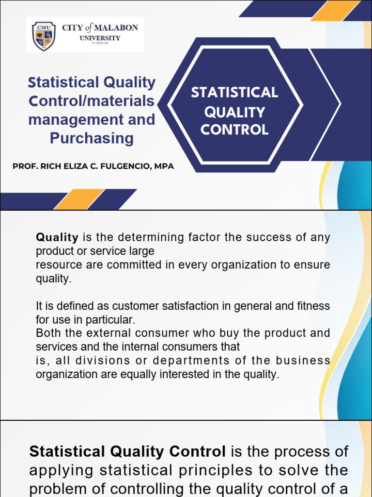WEEK 6 Statistical Quality Control and Purchasing | PDF | Inventory ...