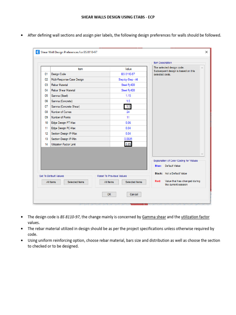 Shear Wall Design in ETABS Guide | PDF