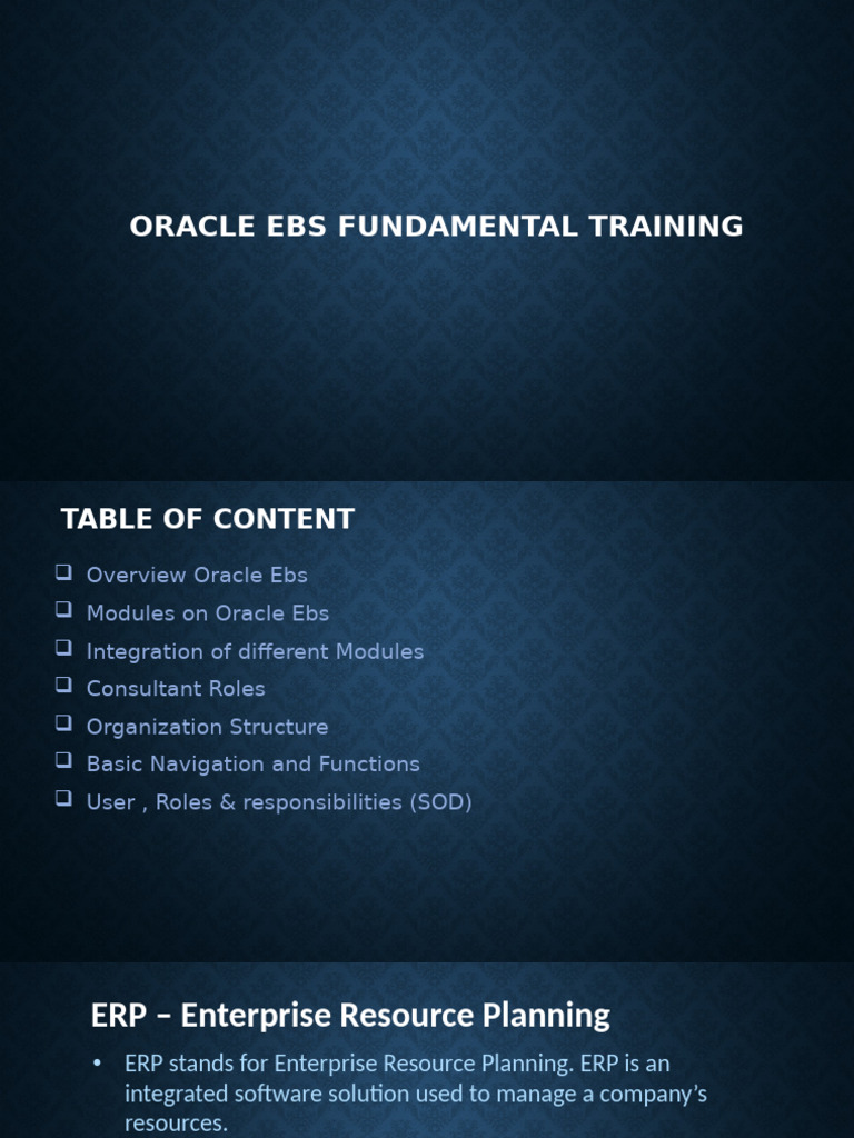 Oracle Ebs Fundamental Training - Session 2 | PDF | Enterprise Resource Planning | Oracle ...