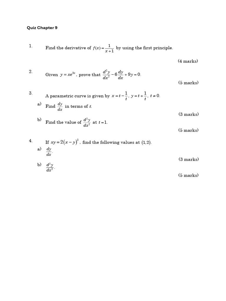 Quiz Chapter 9 | PDF