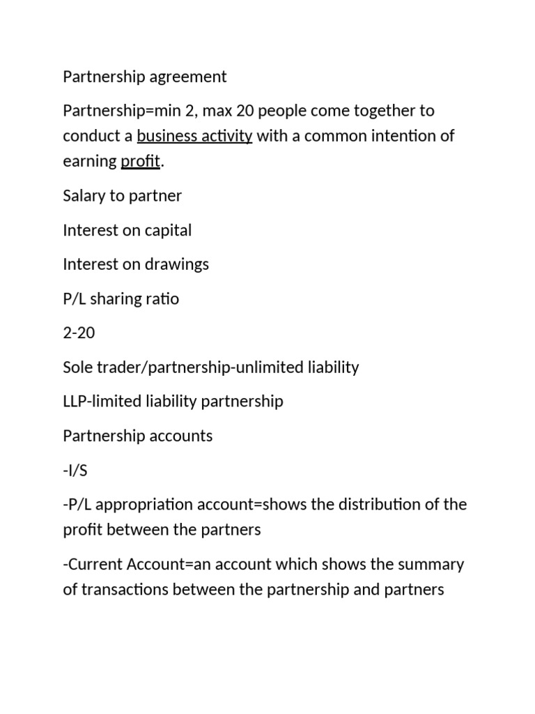 Partnership Agreement and Accounting Guide | PDF | Balance Sheet ...
