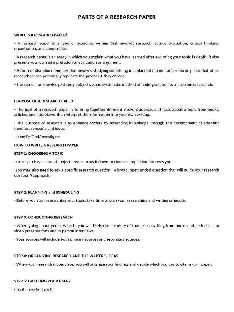 Essential Components of a Research Paper | PDF | Hypothesis | Experiment