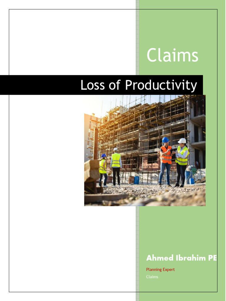Claim Lost of Productivity | PDF | Workforce Productivity | Business