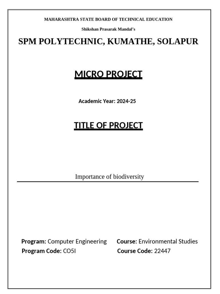 Microproject Report Format-CO5I | PDF