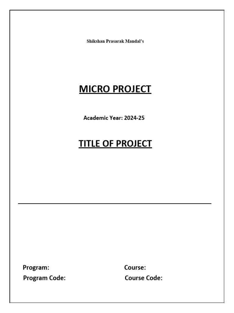 Microproject Report Format-CO5I (1) | PDF