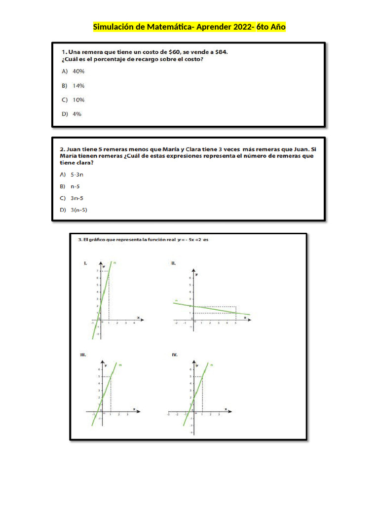 Simulacro Aprender | PDF