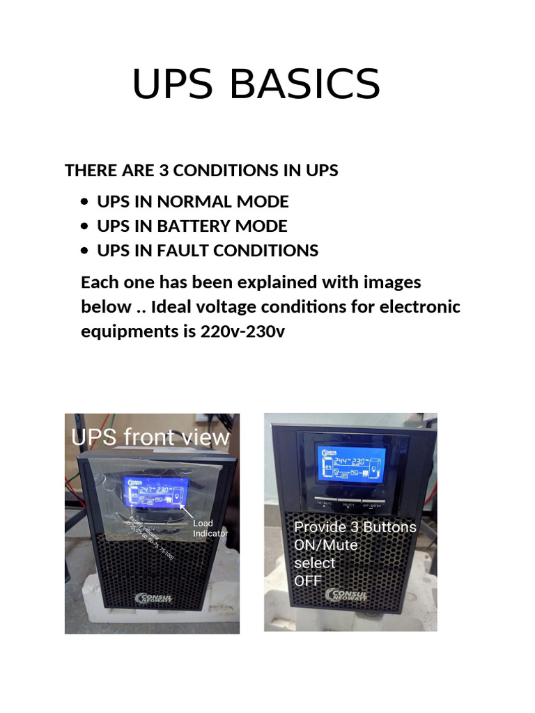 UPS Operation Modes Explained | PDF