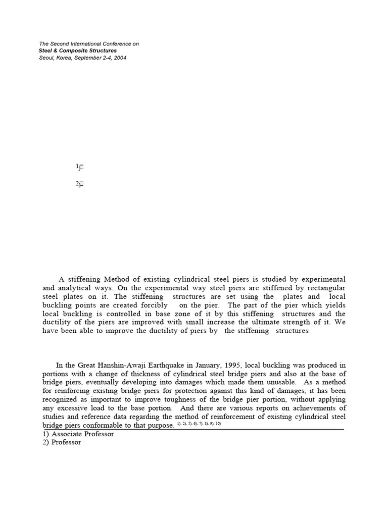 Earthquake-Resistant Steel Pier Reinforcement | PDF | Young's Modulus ...