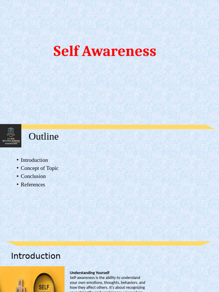 Self Awareness | PDF | Self Awareness | Goal