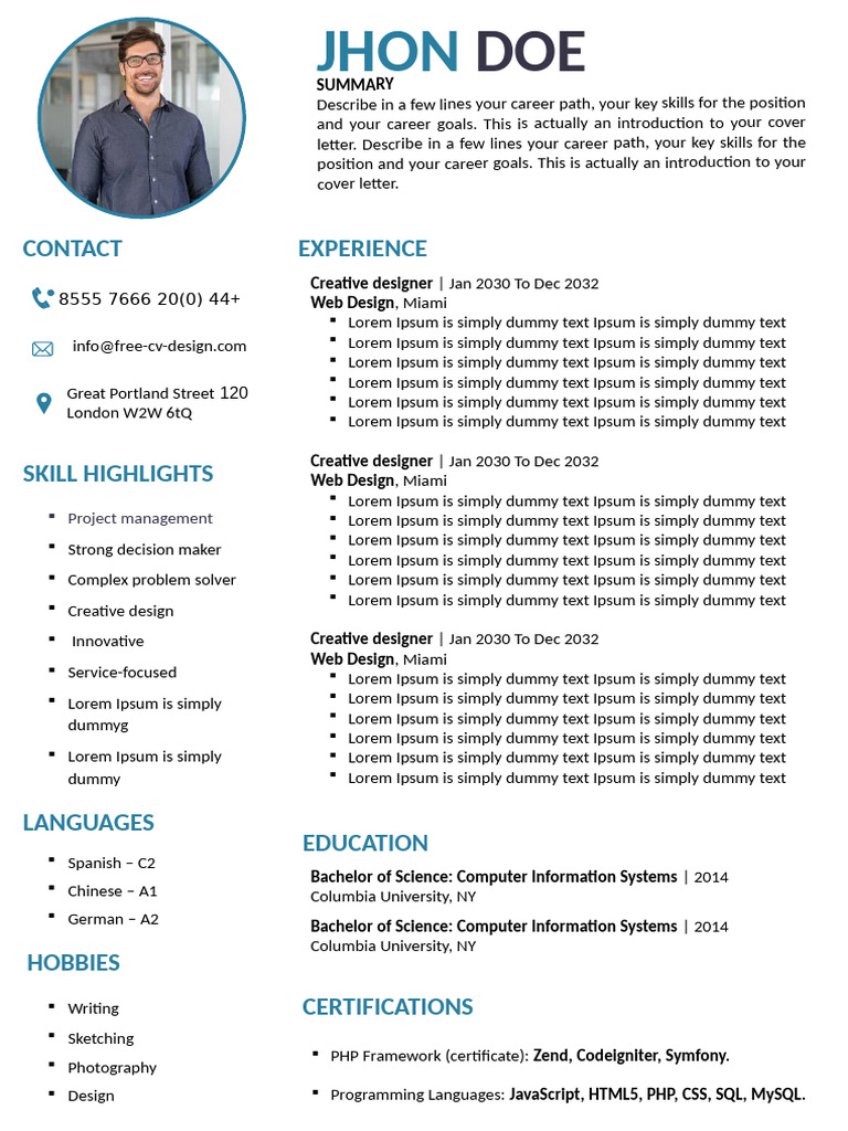 free-cv-desig2024 | PDF | Computing | Software Engineering