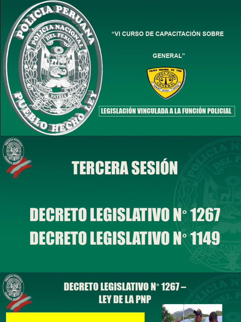 Curso Trasversal Legislación Vinculada A La Legislación Policial DL 1267 y DL 1149 | PDF ...