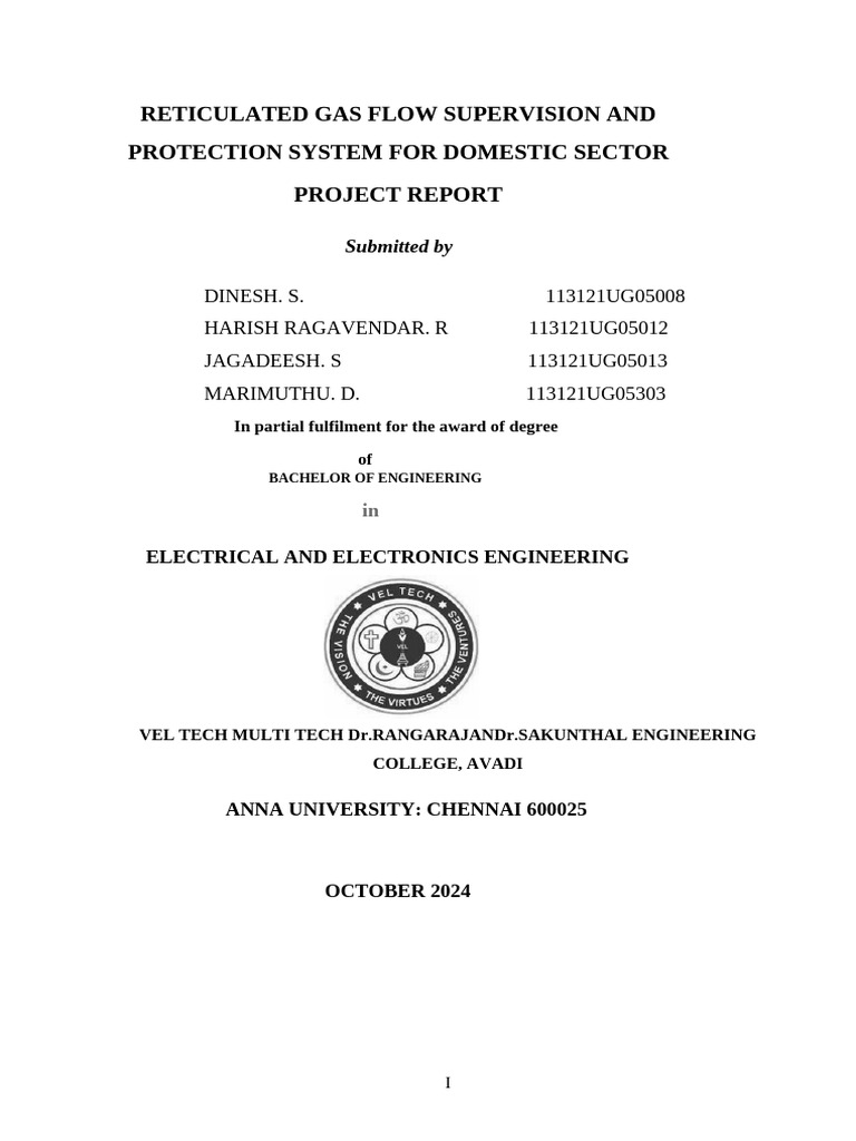 Reticulated Gas Flow Supervision and Protection System For Domestic ...