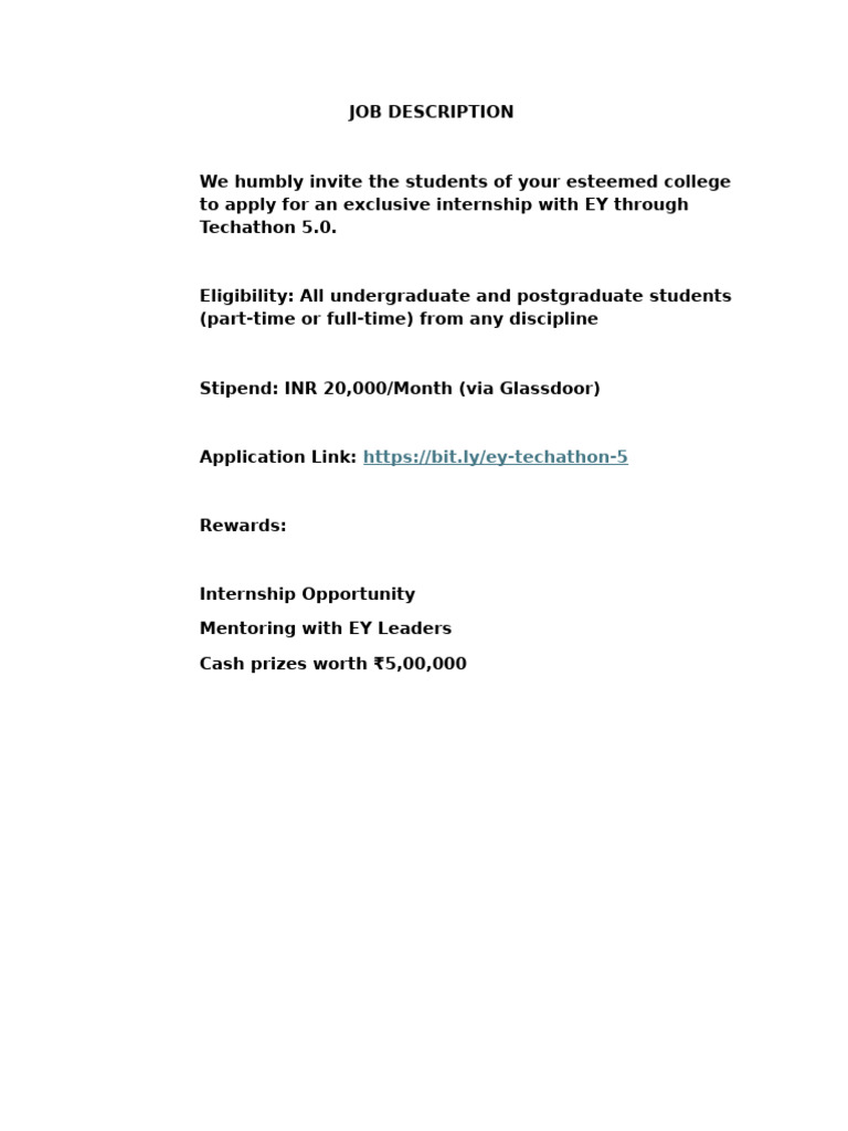 EY Job Description | PDF