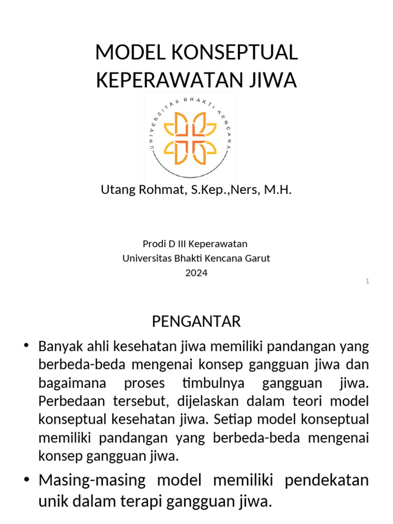 Model Konseptual Keperawatan Kesehatan Jiwa | PDF | Karier & Perkembangan | Sains & Matematika