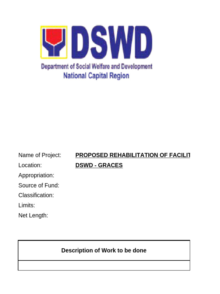 Program of Works - Rehabilitation of Facilities - Graces | PDF | Economies