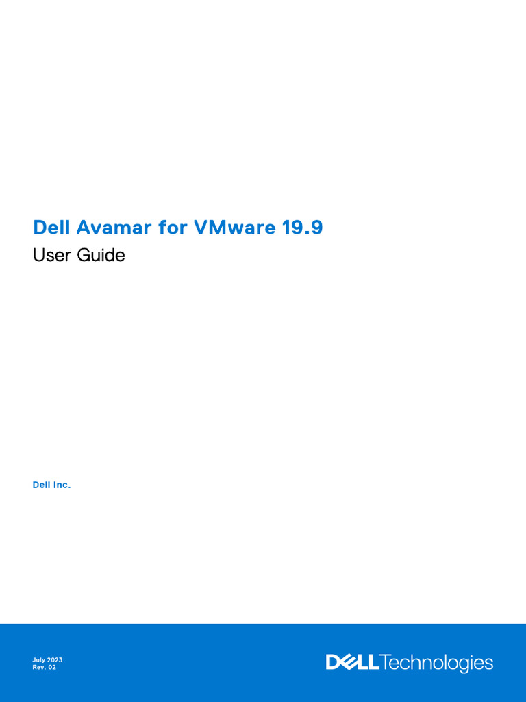 Avamar For VMware 19.9 User Guide PDF | PDF | Proxy Server | Backup