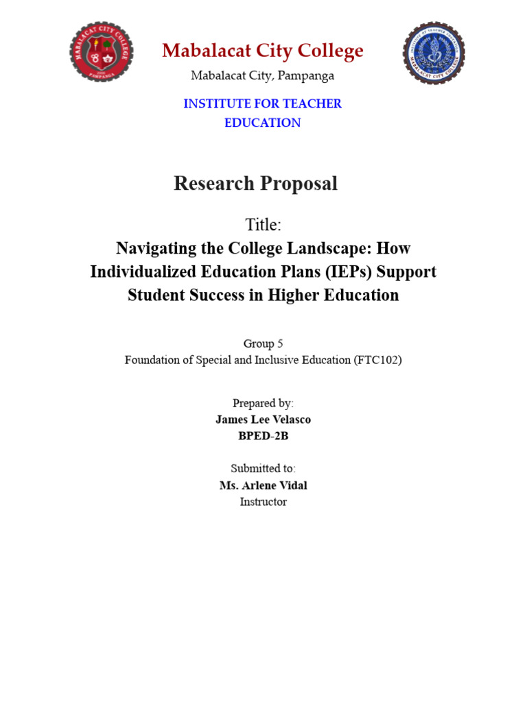 Group 5 Research Proposal | PDF | Individualized Education Program ...