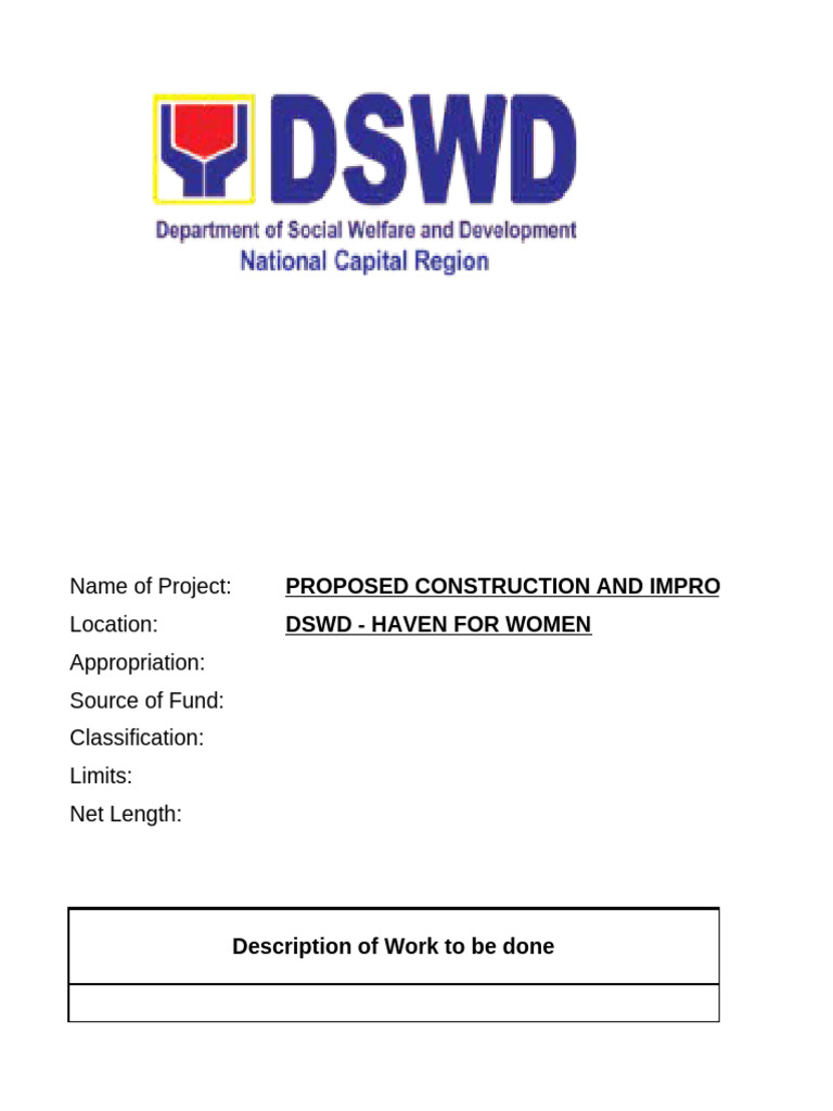 Program Of Works - Construction And Improvement Of Facilities - Hfw 