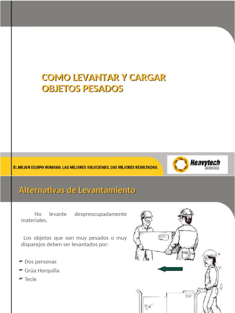 Como Levantar y Cargar Objetos Pesados RU | PDF