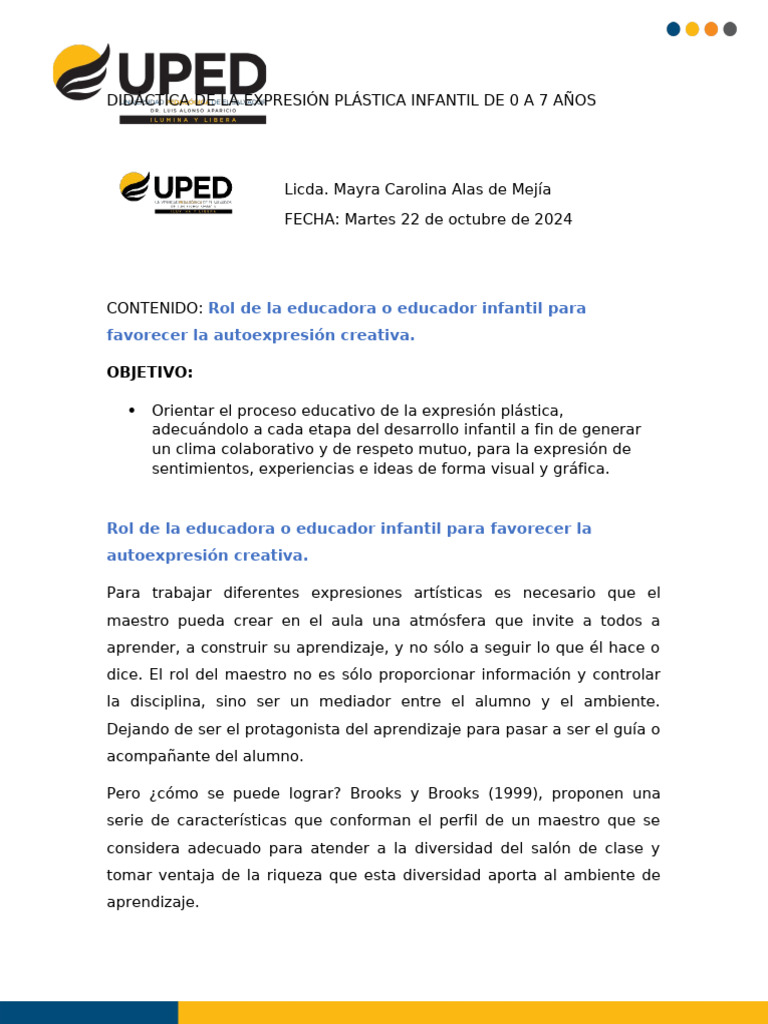 Rol de La Educadora | PDF | Aprendizaje | Enseñando