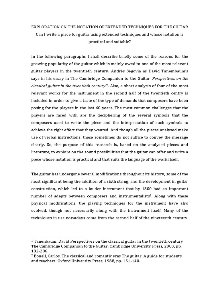 Exploration On The Notation of Extended | PDF | Classical Guitar | Chordophones