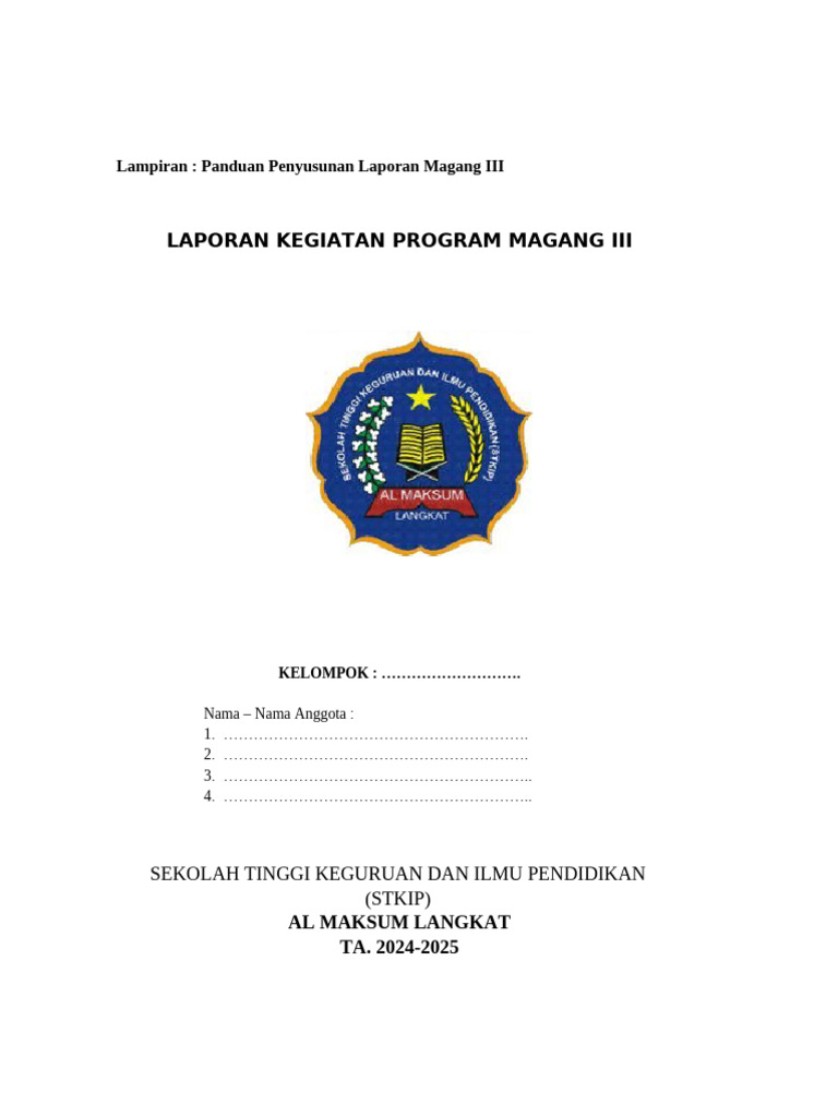 Panduan Penyusunan Laporan Magang III | PDF | Bisnis