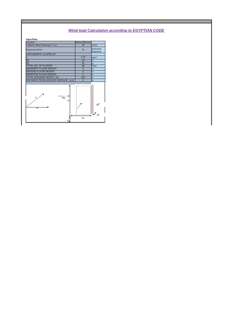 Wind Load Calculation per Egyptian Code | PDF | Physical Phenomena ...