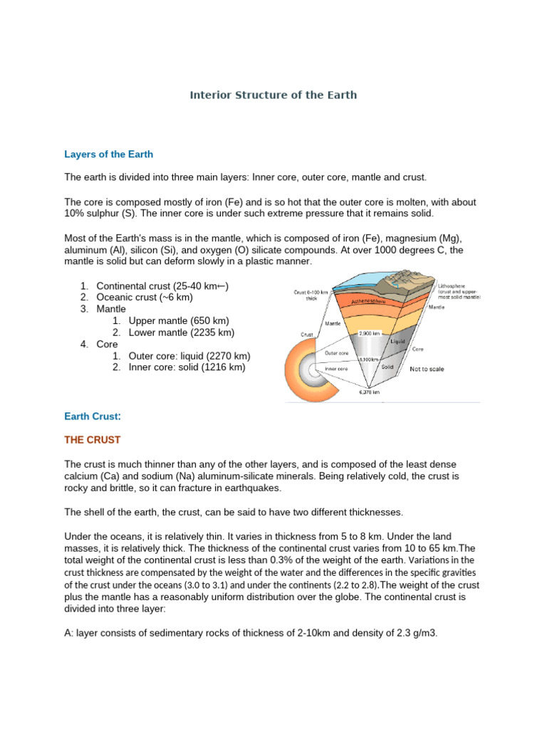Phy 213 Lesson 2 Interior Structure of the Earth | PDF | Geomorphology ...