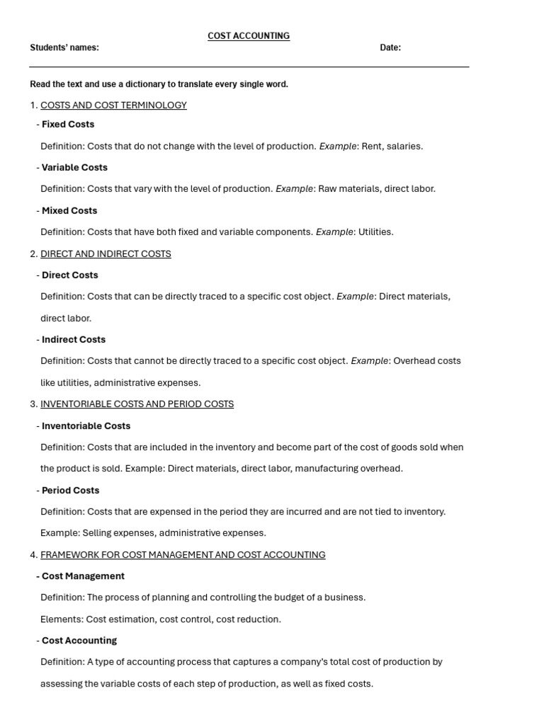 Cost Accounting | PDF