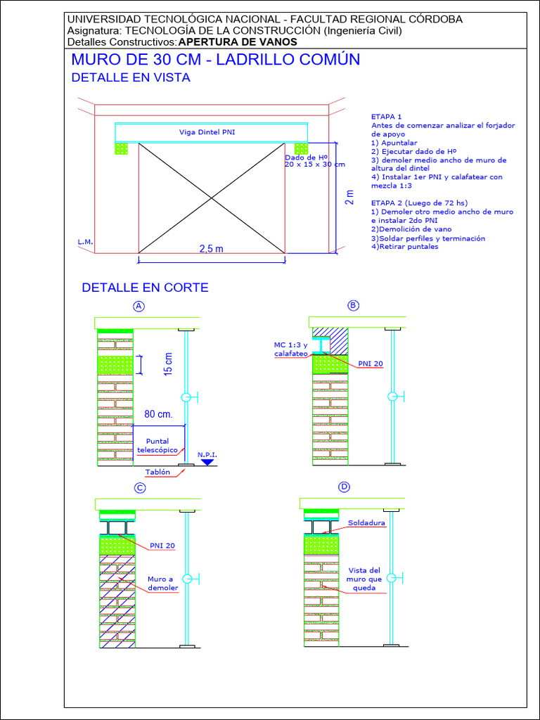 Apertura_de_Vanos_-_muro_de_0,30_m (1) | PDF | Ingeniería