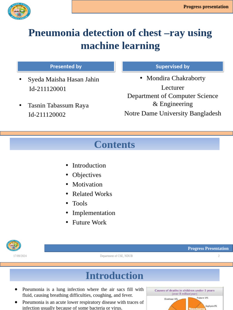 Progress Presentation | PDF | Pneumonia | Deep Learning