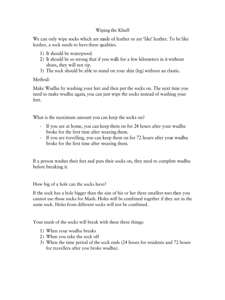 Wiping The Khuff | PDF