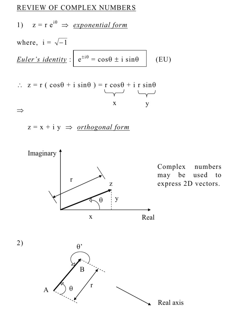 Complex Numbers Review | PDF | Teaching Methods & Materials