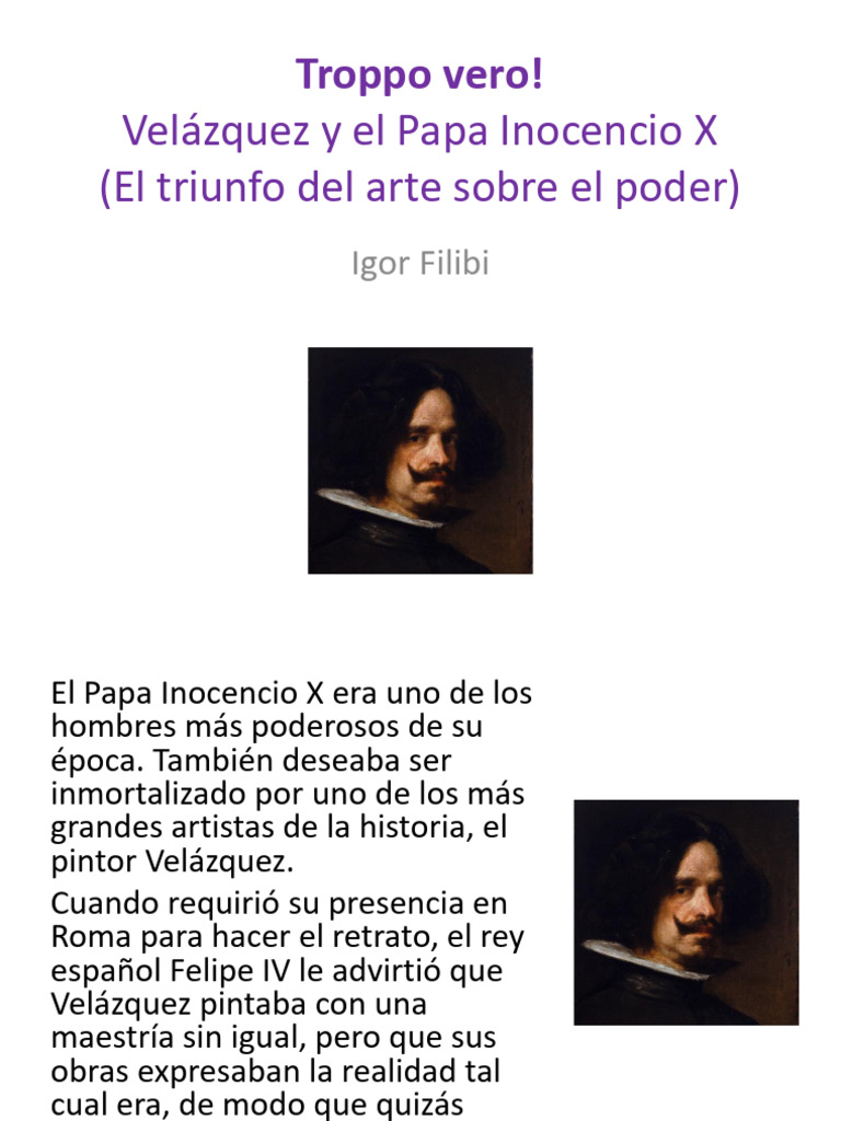 Velázquez y El Papa Inocencio X | PDF | Viajes y turismo | Clásicos