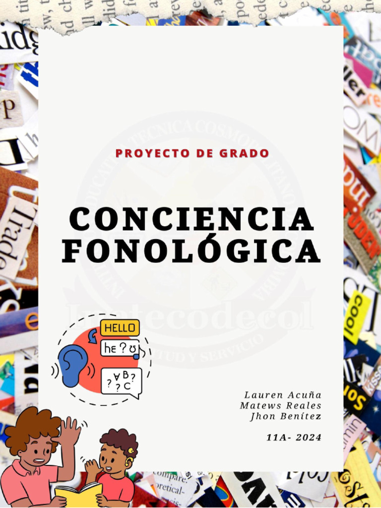 Proyecto de Grado Grupal - Conciencia Fonológica - 11a | PDF ...