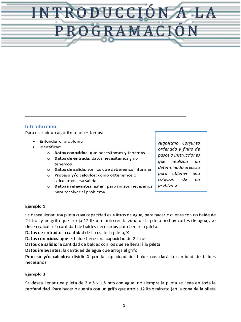 TP1.1 Introducción A La Programación | PDF | Algoritmos