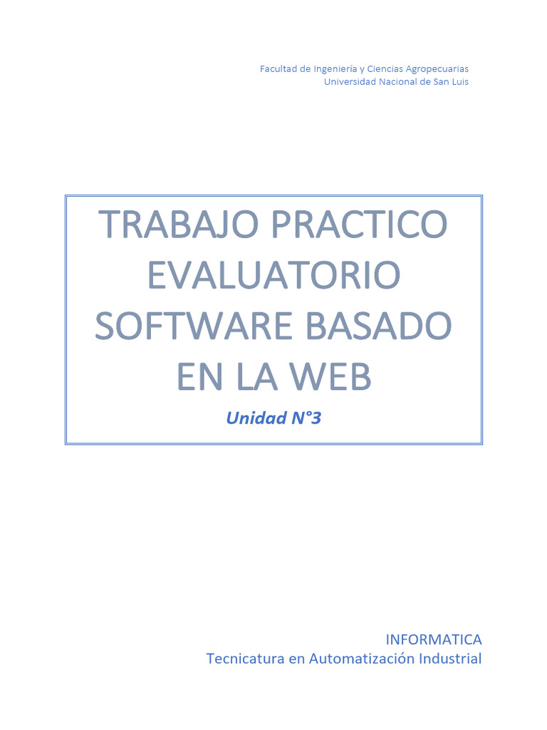 Unidad n3 Software Basado en La Web | PDF | Informática | Ciencias de la Computación