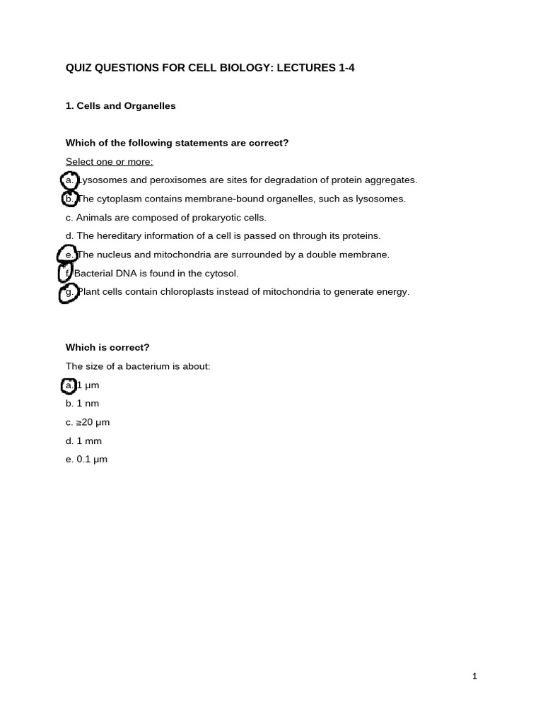 Tutorial Cell Biology 2024-2 副本 | PDF | Cell (Biology) | Cell Membrane