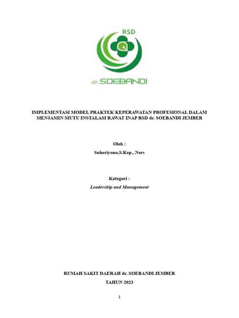 K6 - IMPLEMENTASI MPKP DALAM MENJAMIN MUTU INSTALASI RAWAT INAP - RSD DR - SOEBANDI JEMBER ...