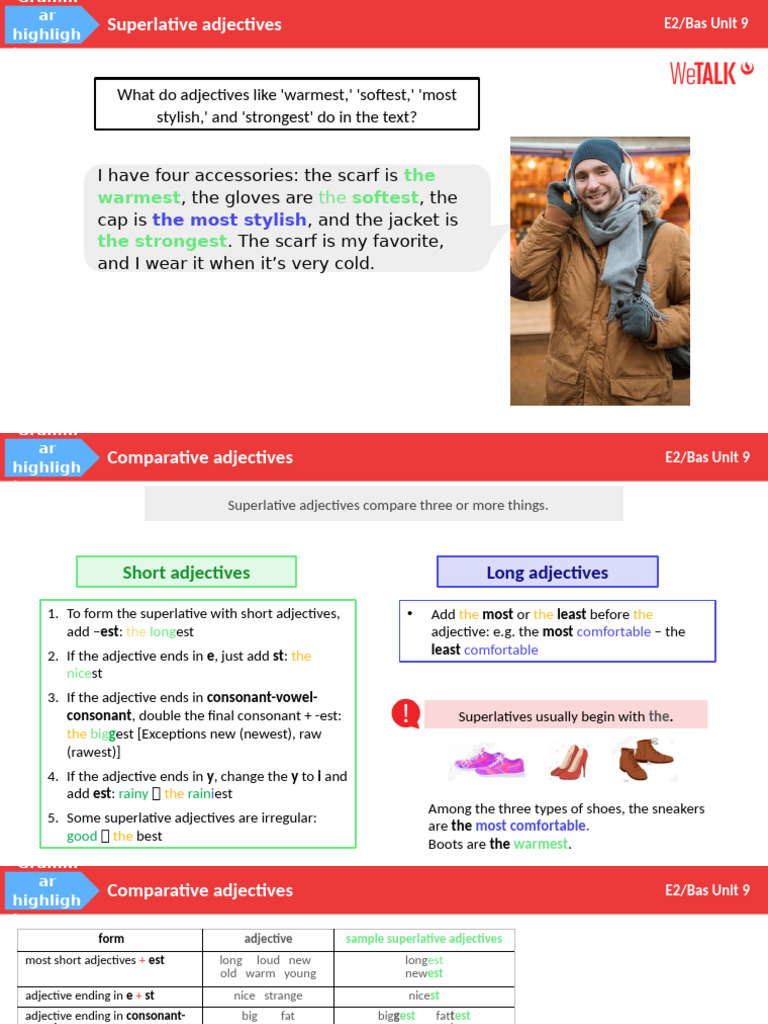 E2 - Bas U9 Superlative Adjectives - GrammarHighlight | PDF | Syntax ...