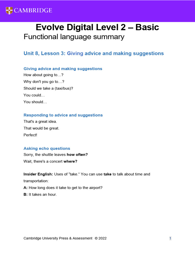 Unit 8 - BS - Functional Language | PDF | Language Arts & Discipline