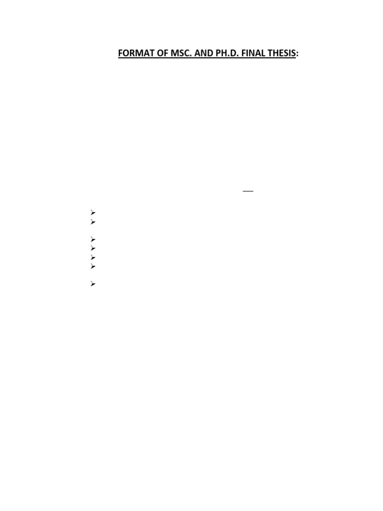 MSC & PhD Thesis Format Guidelines | PDF | Methodology | Thesis