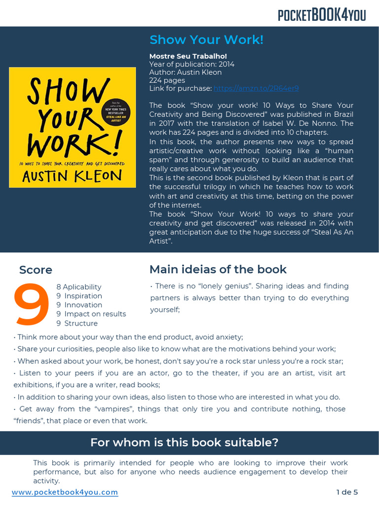 (ENG) Show Your Work! - Austin Kleon | PDF | Copyright | Creativity