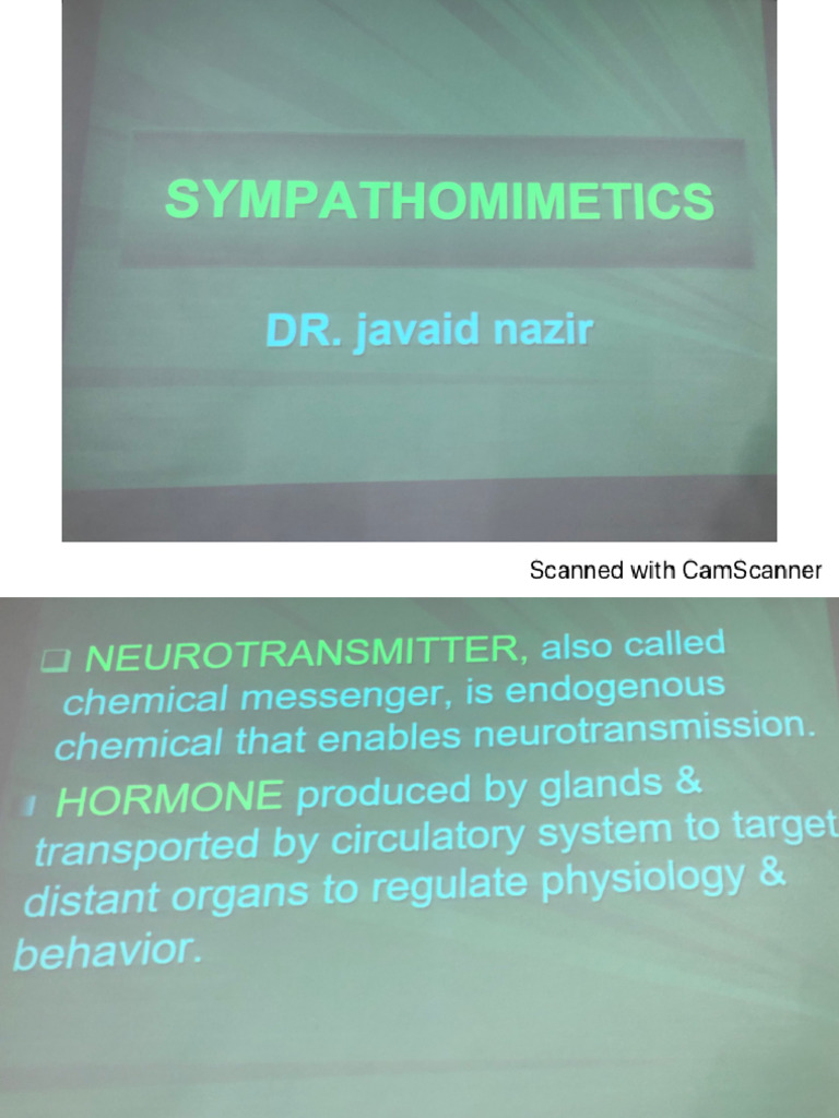 Sympathomimetics 1 | PDF